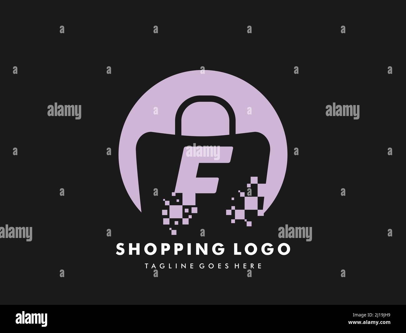 vector shopping bag isolated circle with Letter f, Fast Shopping icon ...