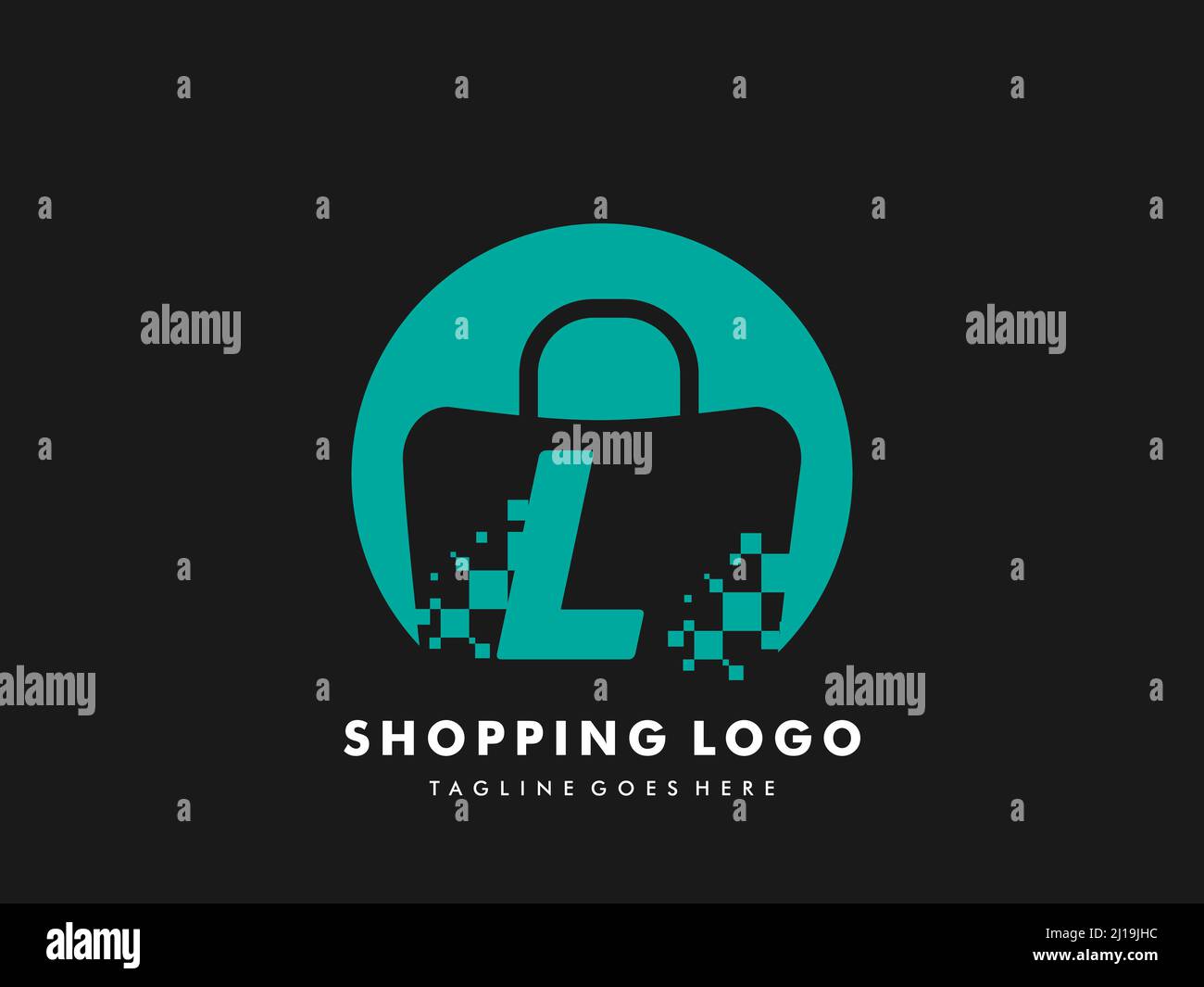 vector shopping bag isolated circle with Letter l, Fast Shopping icon ...