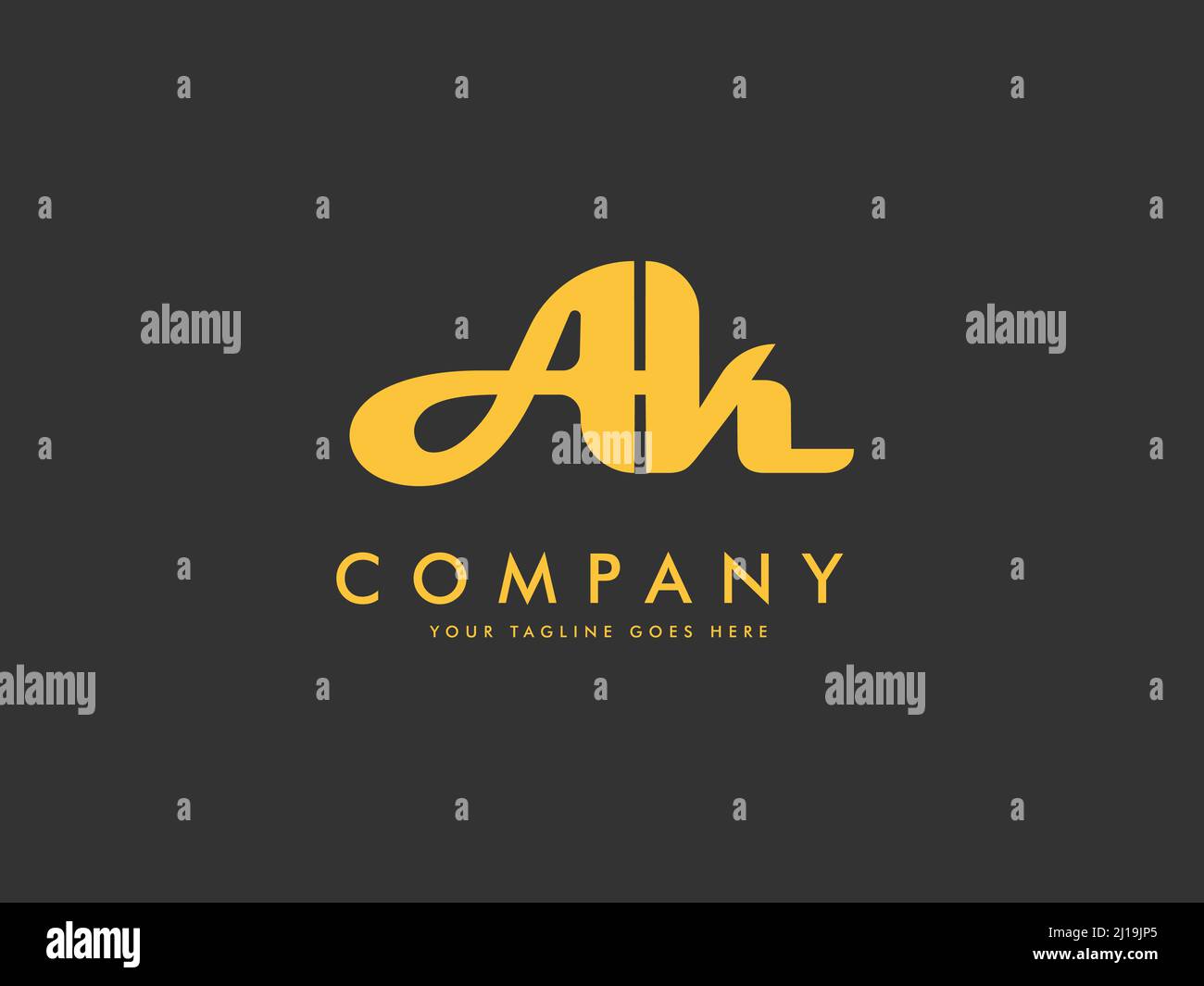 simple logotype linked letter A K usable logo design for business ...