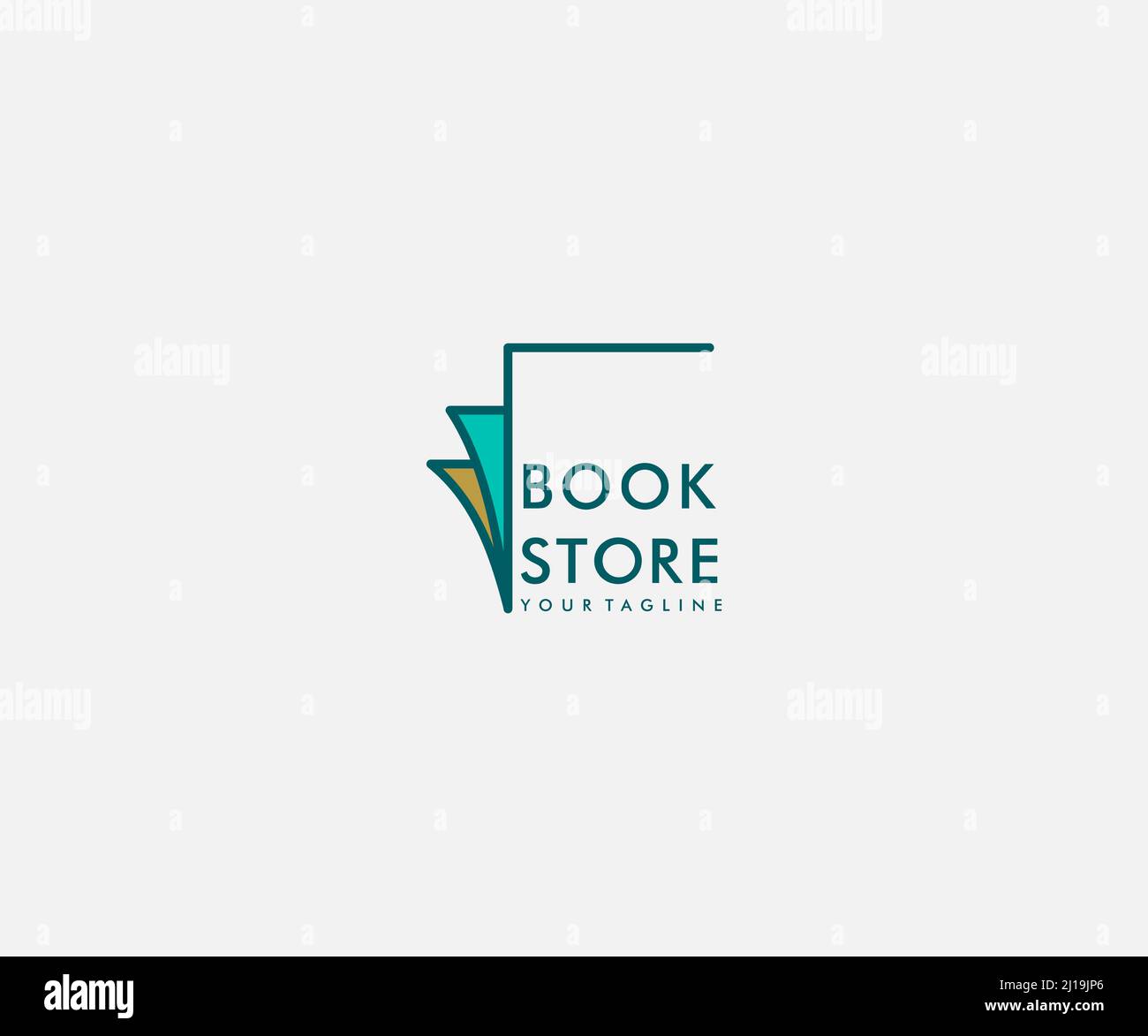 colorful outlined book store logo design template, usable for online ...