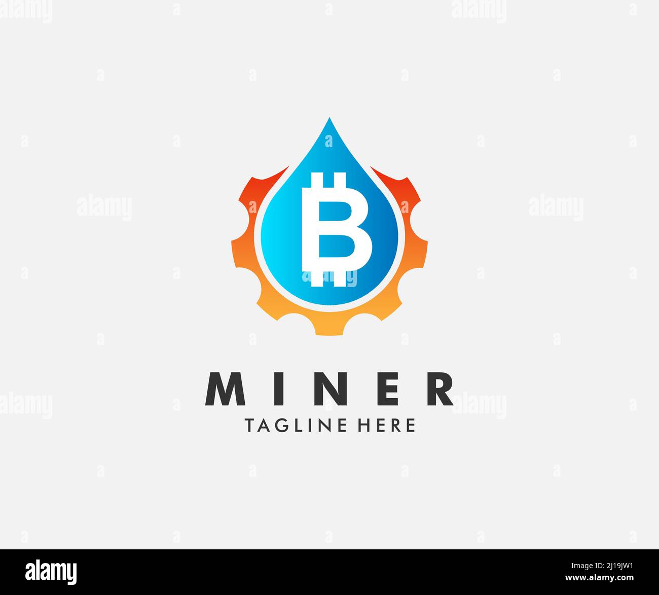 Coin miner service logo template. Initial letter B logo isolated gear ...