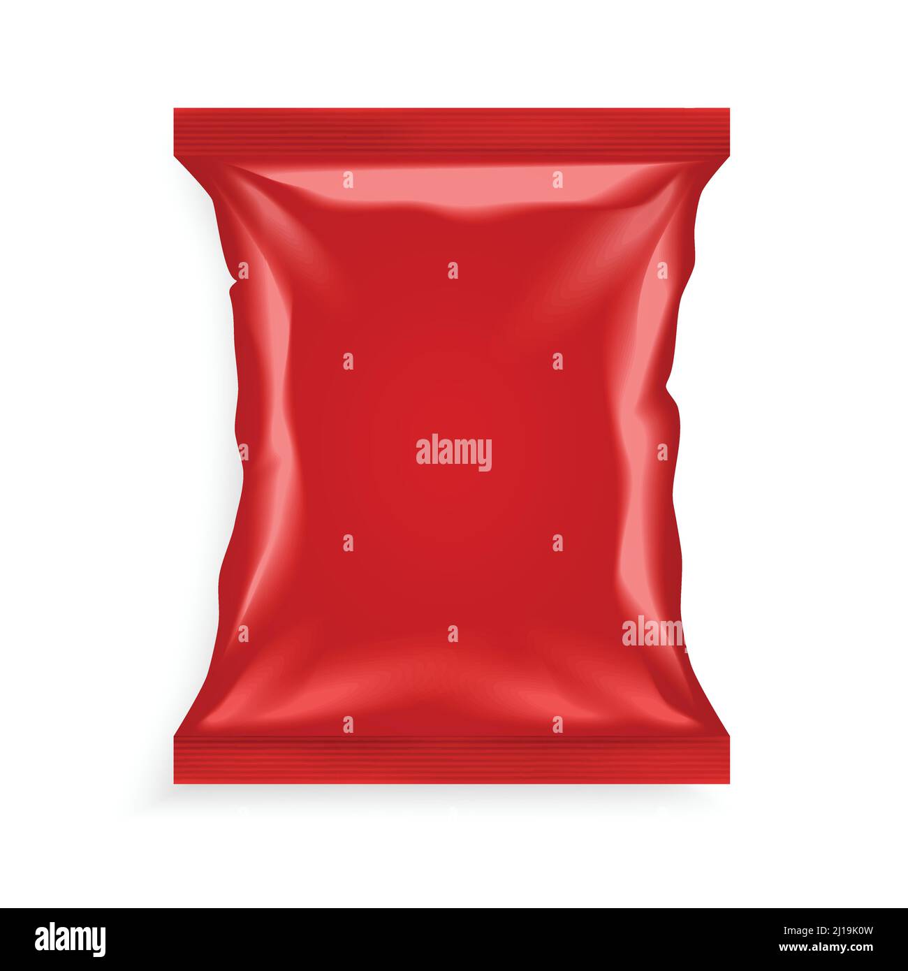 Realistic red plastic bag with shadows and highlights isolated on white ...