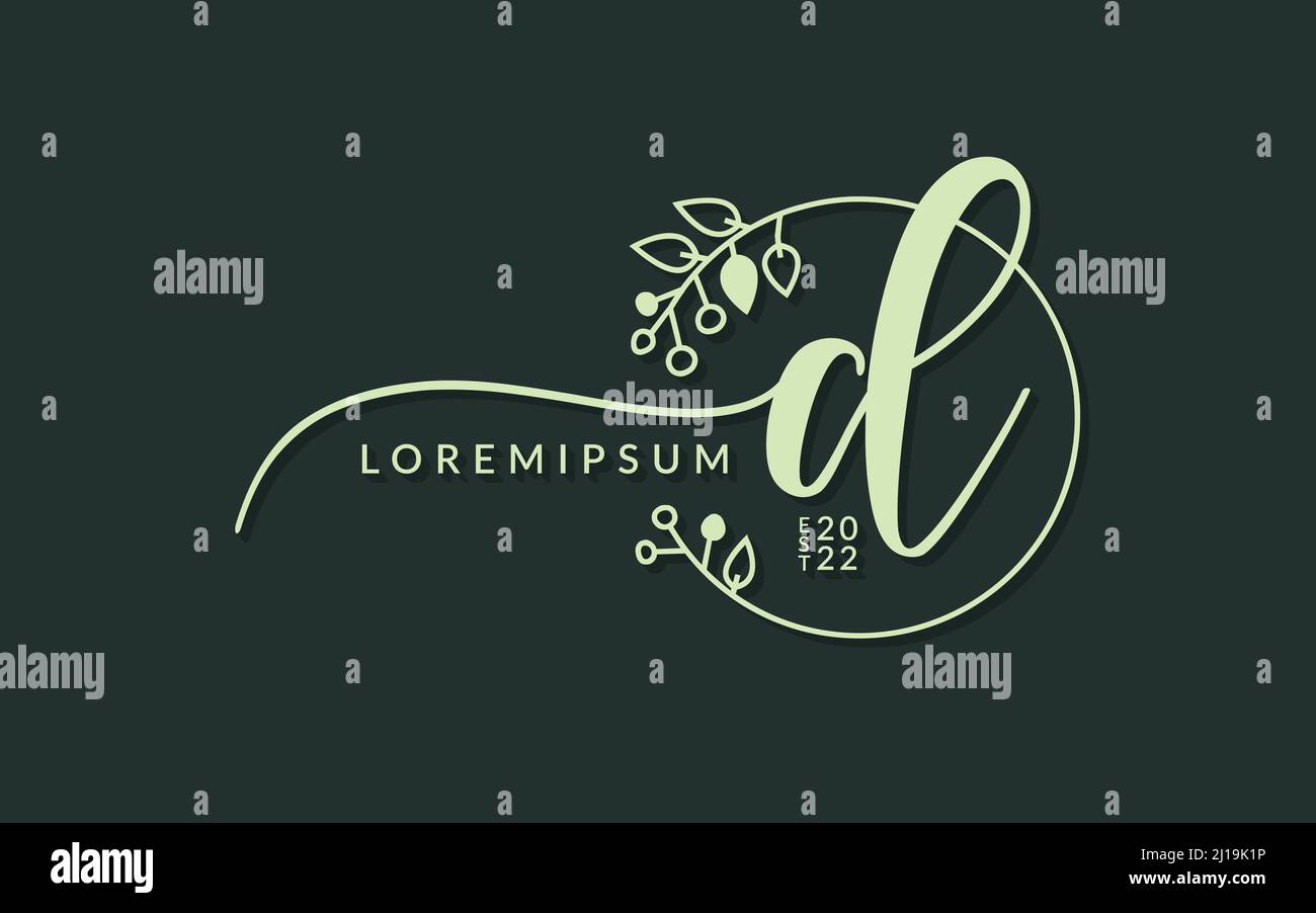 Handwritten Signature monogram Letter d calligraphic vector graphic ...