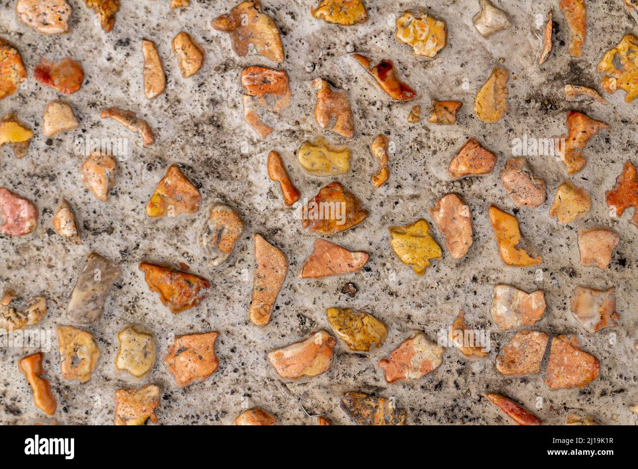 The arrangement of gravel mixed with cement used for pavement corridors ...