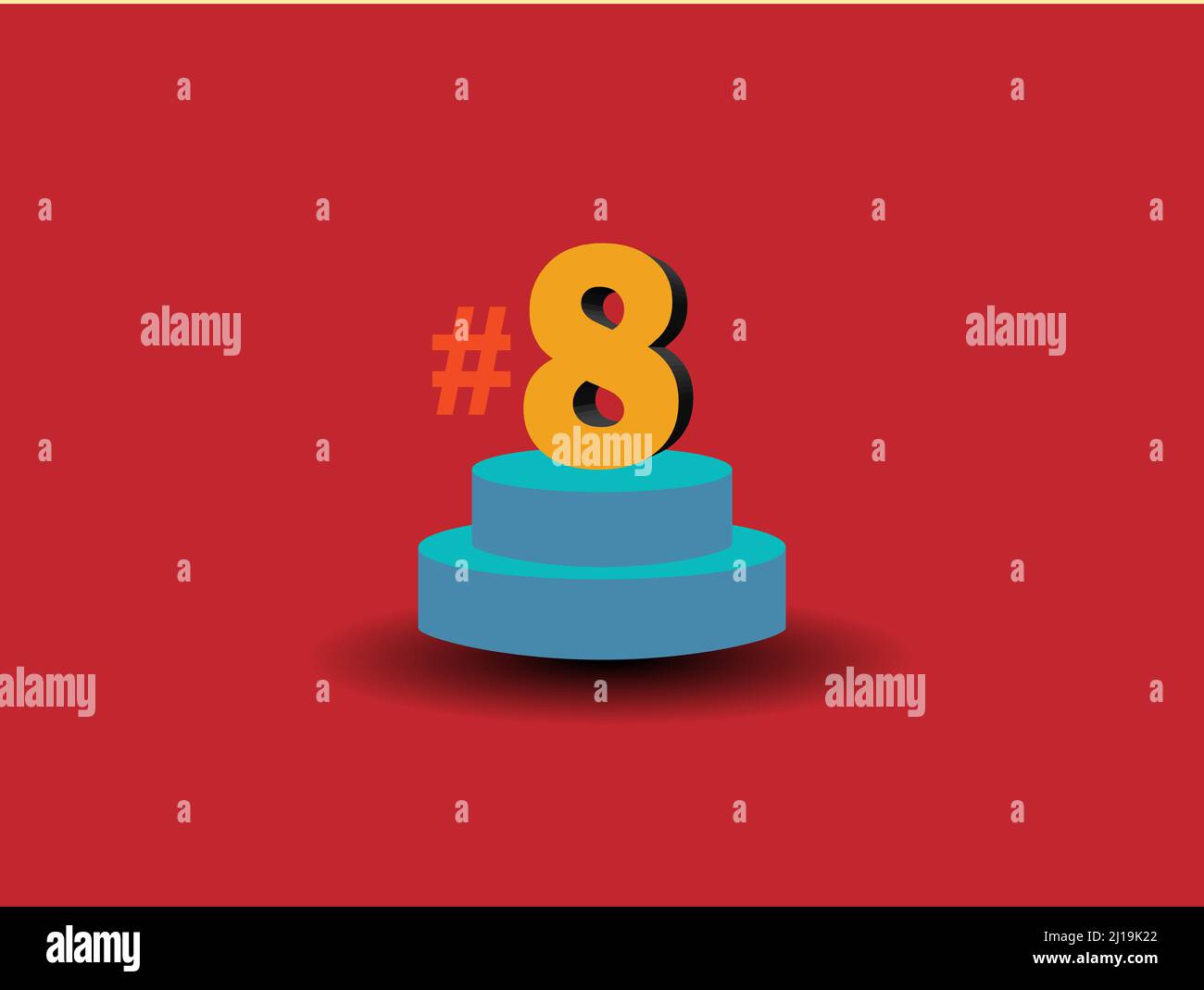 NUMBER 8, eight ON THE PODIUM VECTOR GRAPHIC FOR AWARD SYMBOL LOGO ...