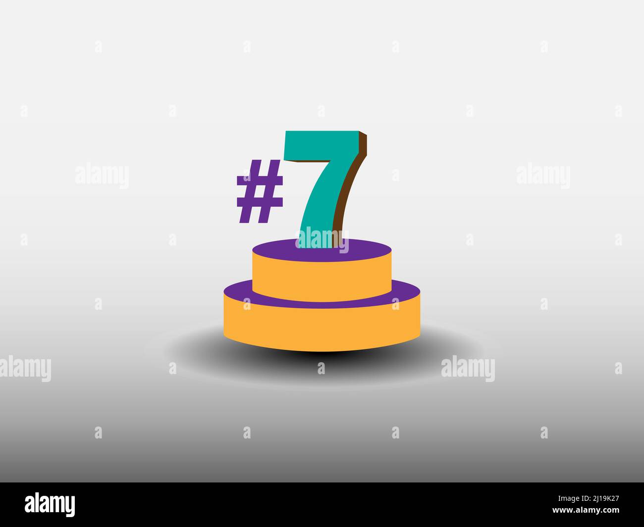 NUMBER 7, seven ON THE PODIUM VECTOR GRAPHIC FOR AWARD SYMBOL LOGO ...