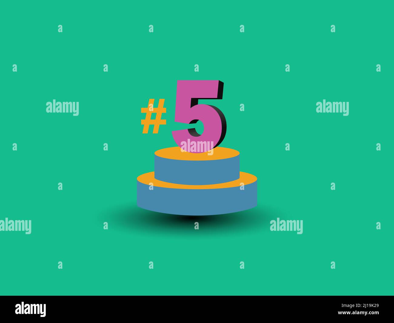 NUMBER 5,five ON THE PODIUM VECTOR GRAPHIC FOR AWARD SYMBOL LOGO ...