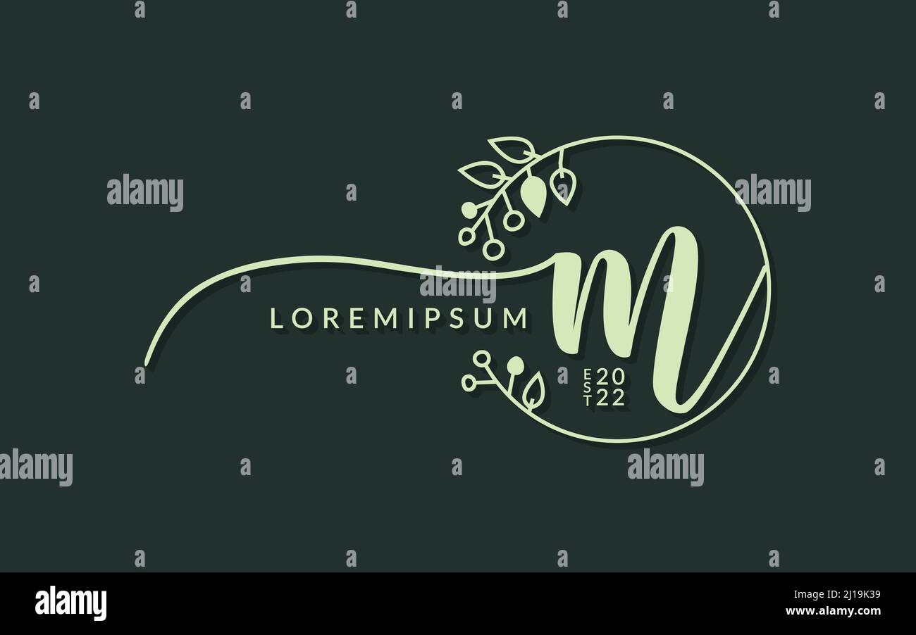 Handwritten Signature monogram Letter m calligraphic vector graphic ...