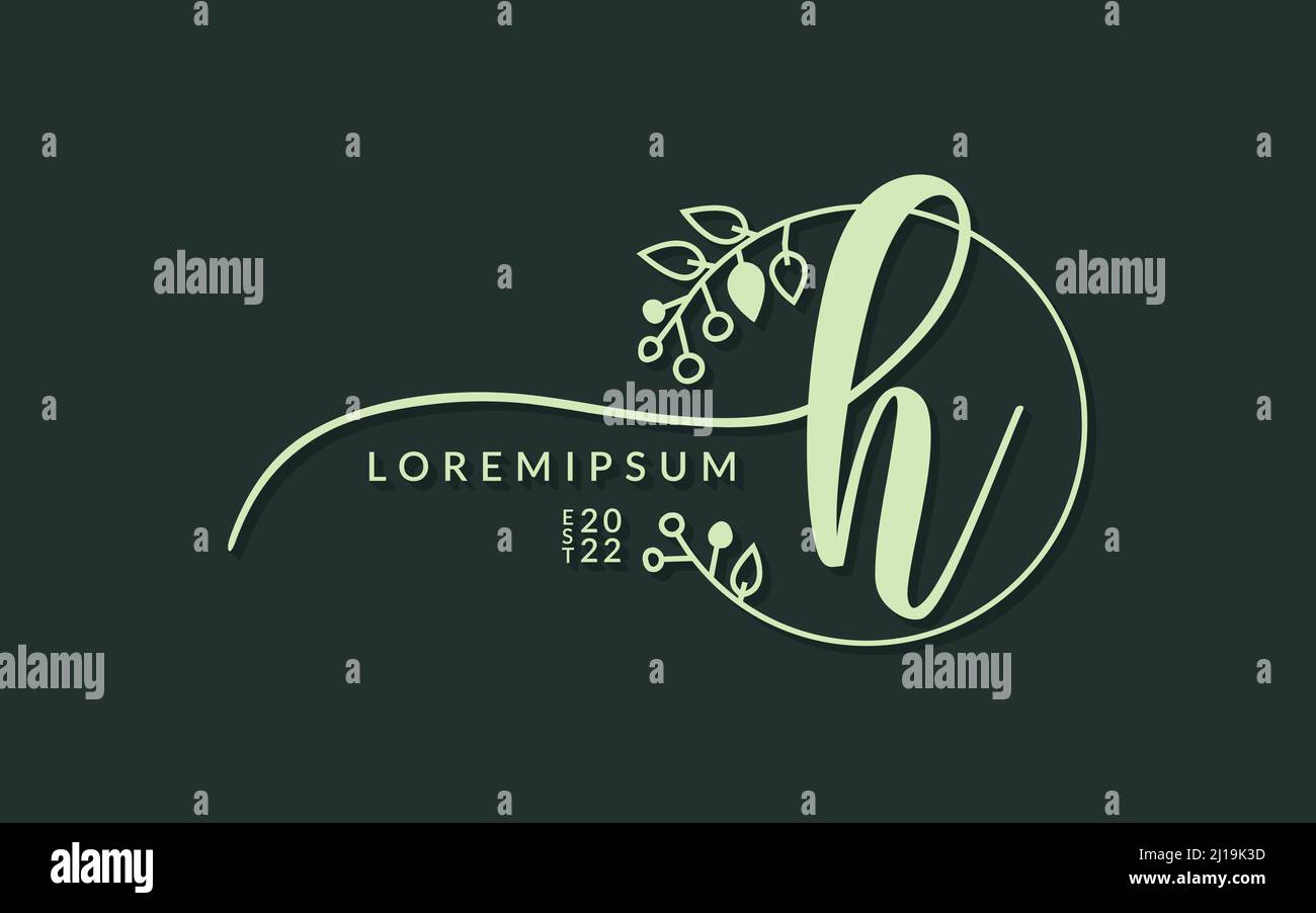 Handwritten Signature monogram Letter h calligraphic vector graphic ...
