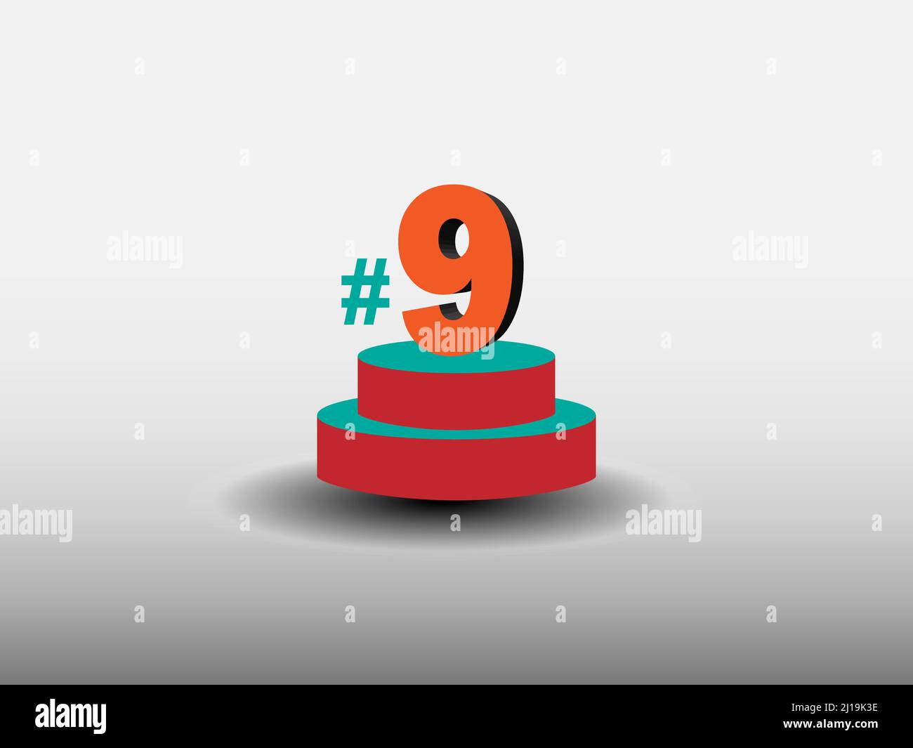 NUMBER 9, nine ON THE PODIUM VECTOR GRAPHIC FOR AWARD SYMBOL LOGO ELEMENT Stock Vector Image ...