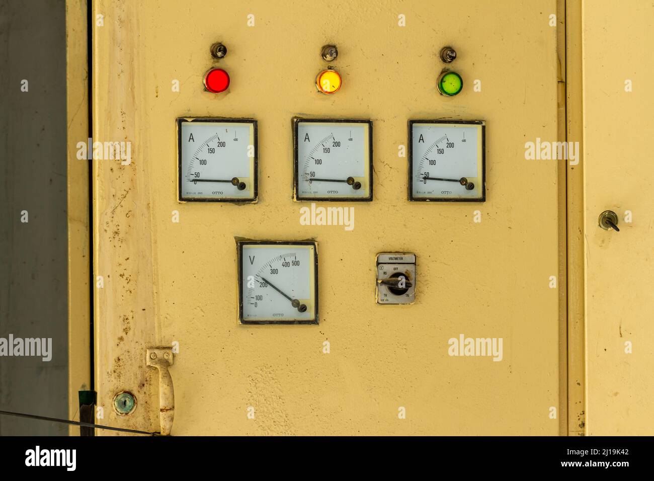 The fuse box in an office building, placed in the corner of an area ...