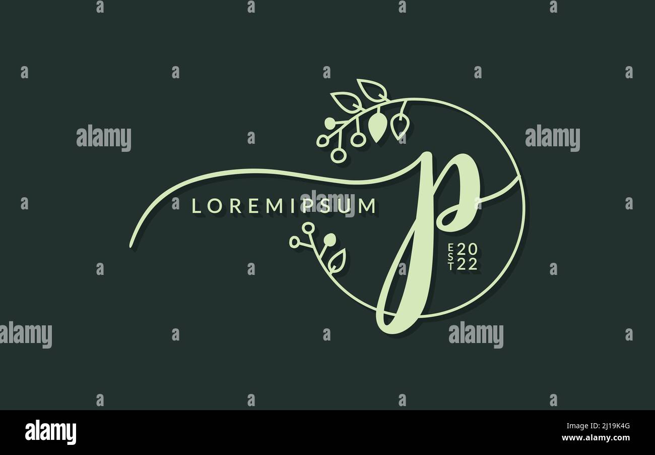 Handwritten Signature monogram Letter p calligraphic vector graphic ...