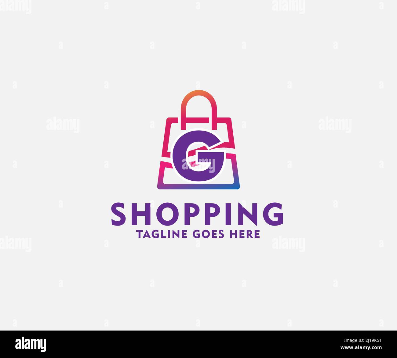 Letter G isolated Shopping bag logo design template illustration ...