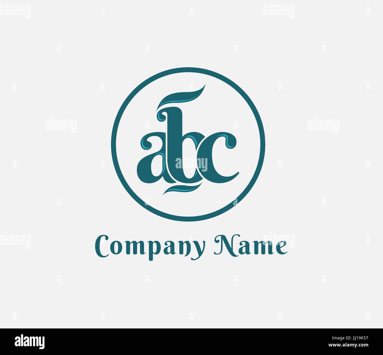 logotype letter a b c with ribbon isolated circle vector logo design ...