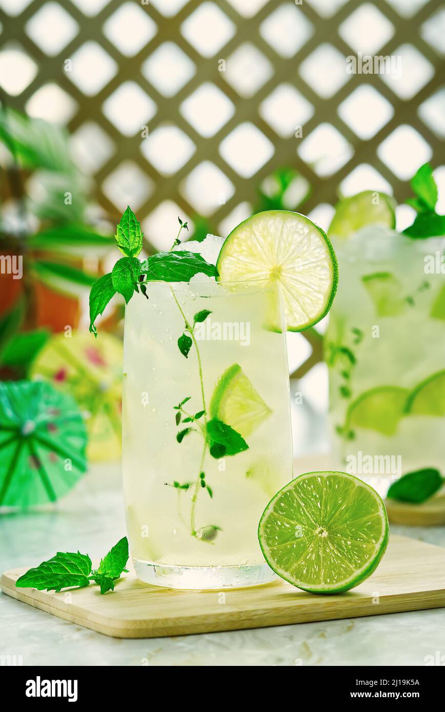 Ginger Ale or Kombucha in glass Homemade cocktail lime and ginger ...