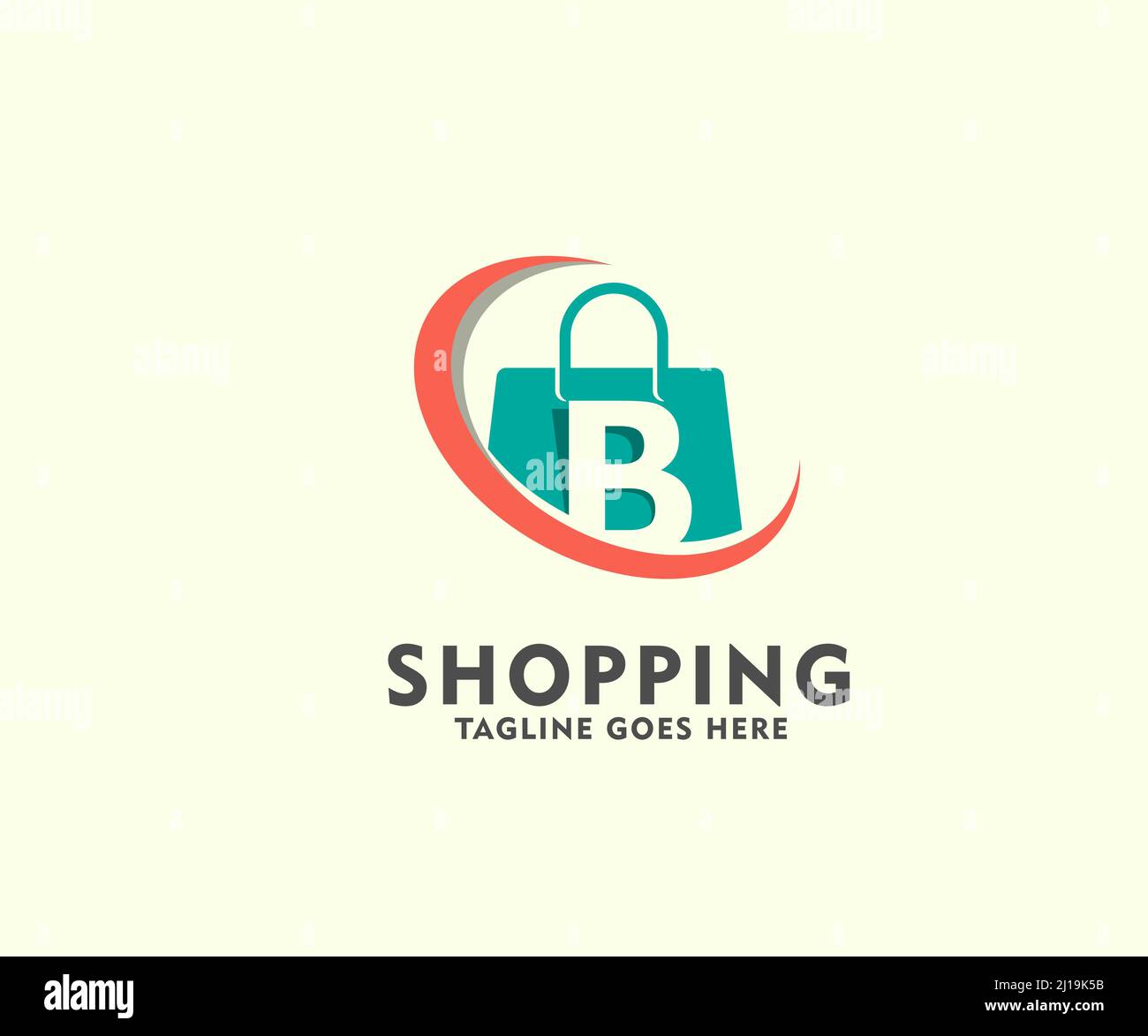 Letter B isolated orange Bag for online Shop Logo Design Template ...