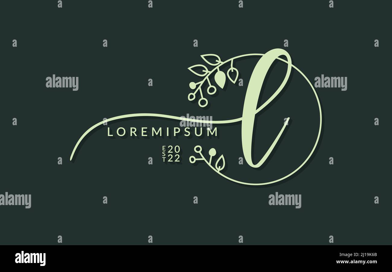 Handwritten Signature monogram Letter l calligraphic vector graphic ...