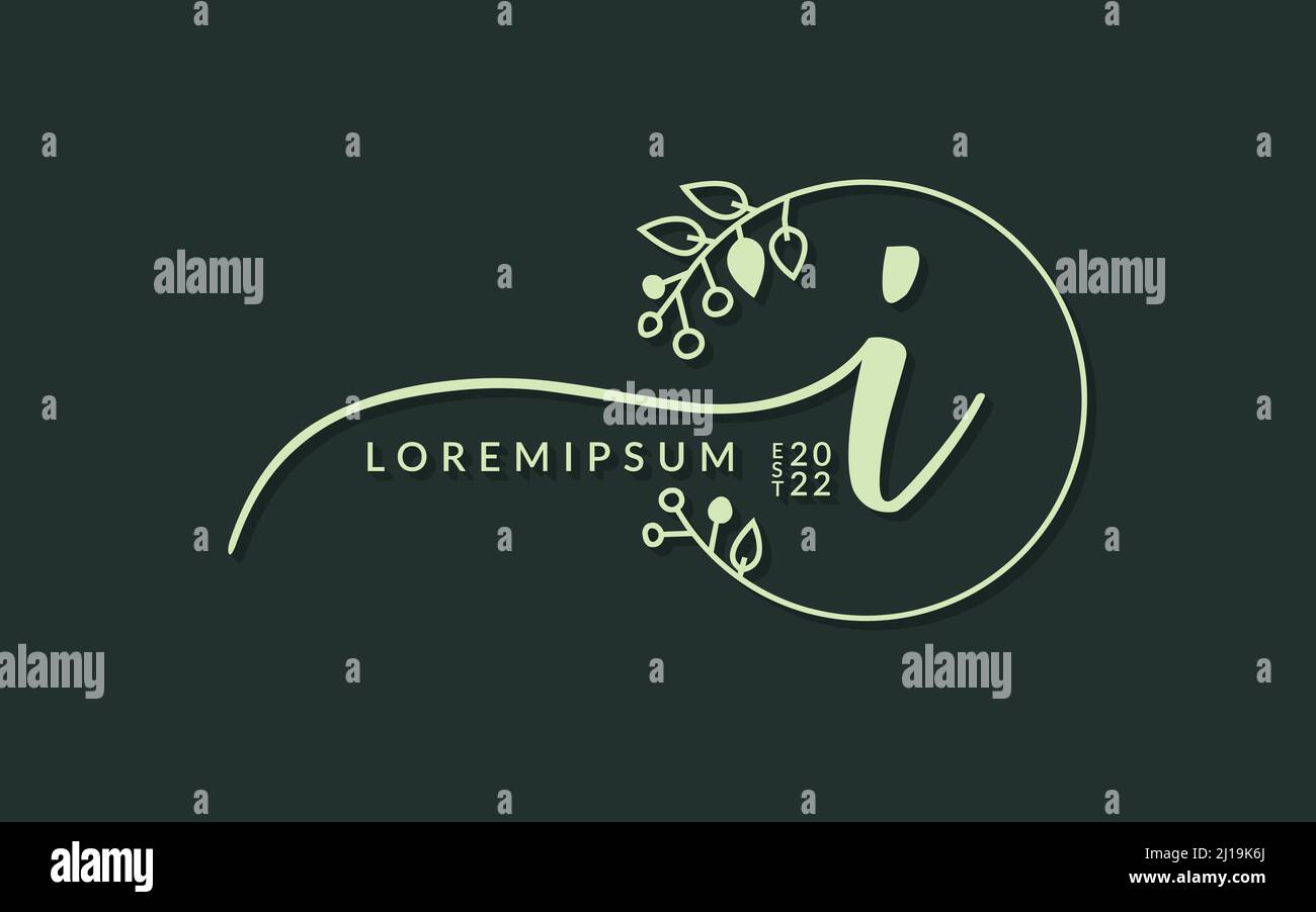 Handwritten Signature monogram Letter i calligraphic vector graphic ...