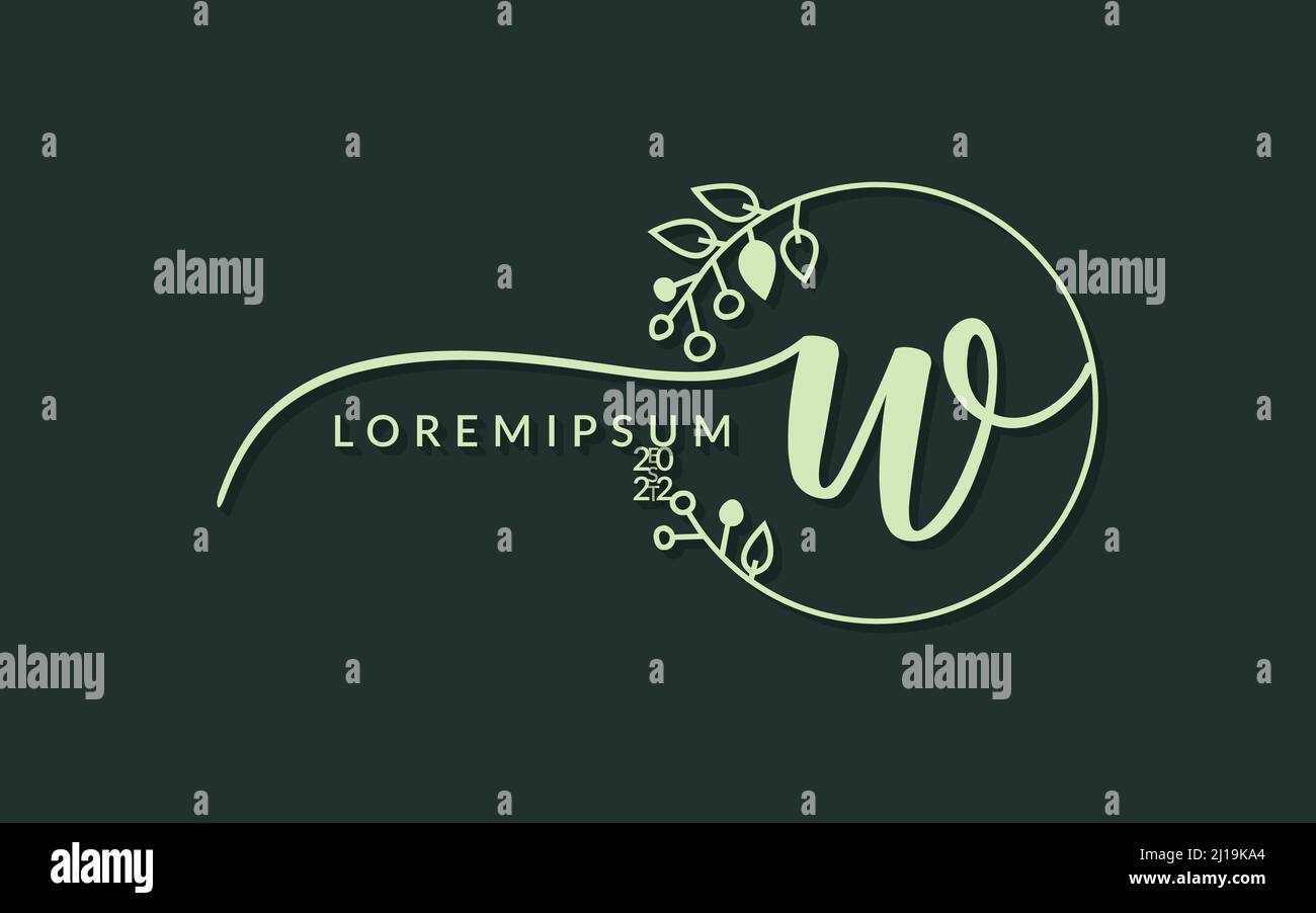 Handwritten Signature monogram Letter w calligraphic vector graphic ...