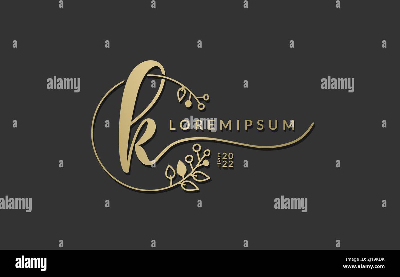 Handwritten Signature monogram Letter k calligraphic vector graphic ...