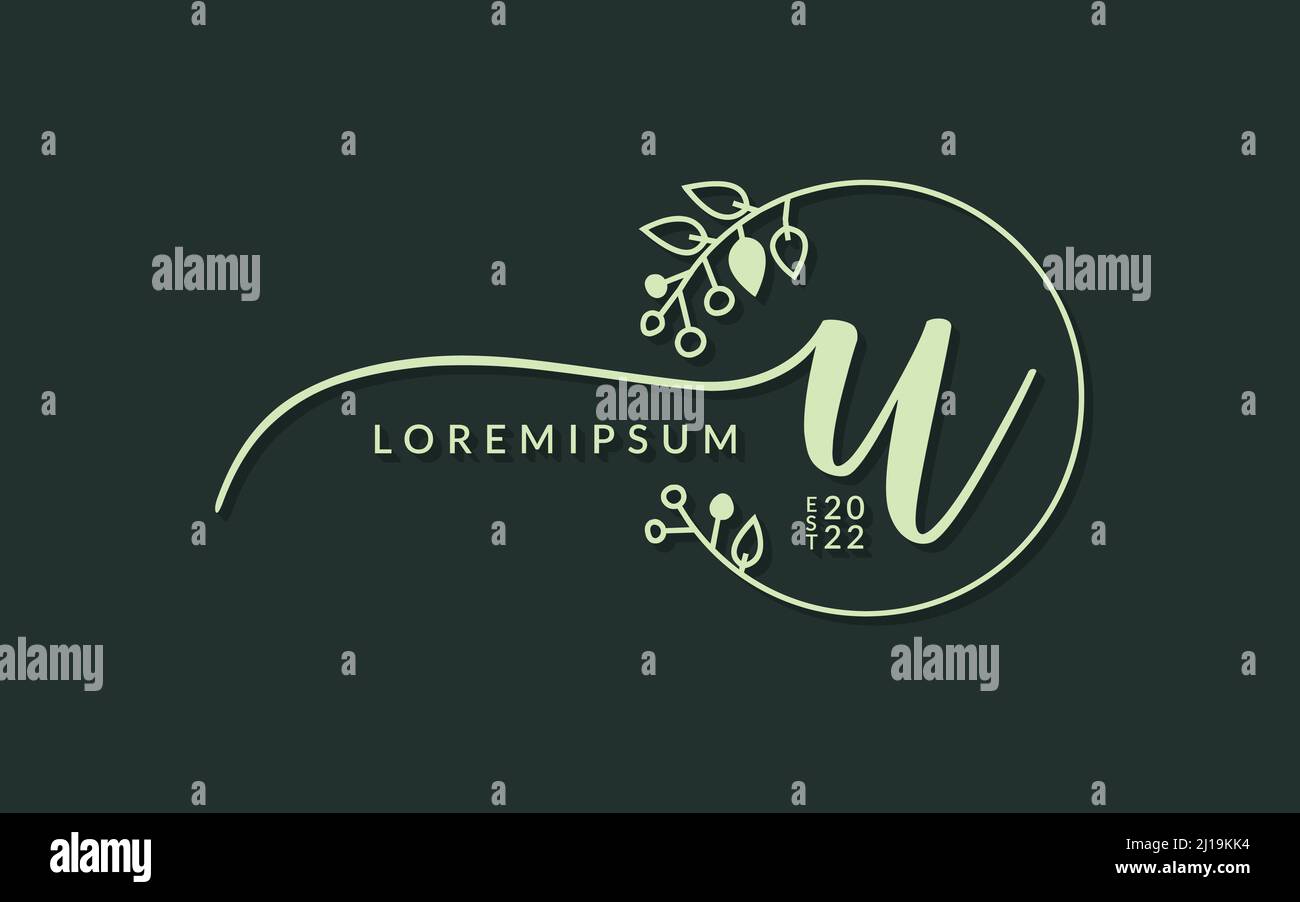 Handwritten Signature monogram Letter u calligraphic vector graphic ...