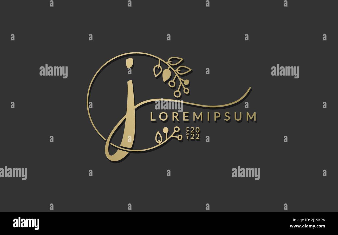 Handwritten Signature monogram Letter j calligraphic vector graphic ...