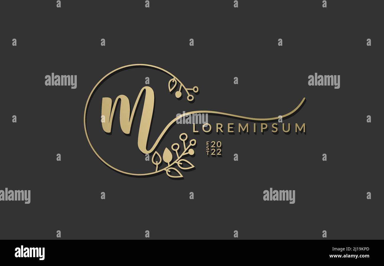 Handwritten Signature monogram Letter m calligraphic vector graphic ...