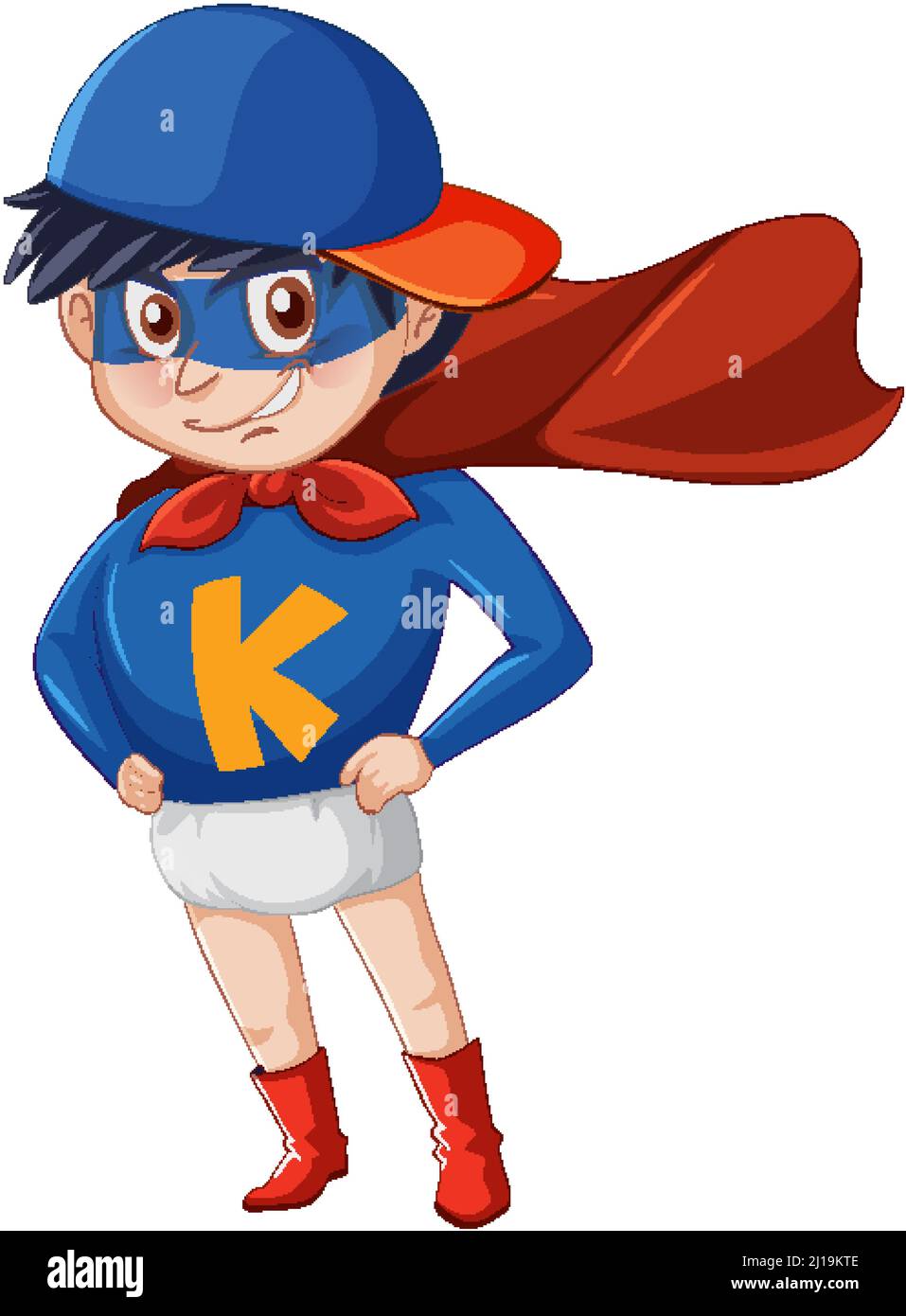 A super Boy Standing on White Background illustration Stock Vector ...