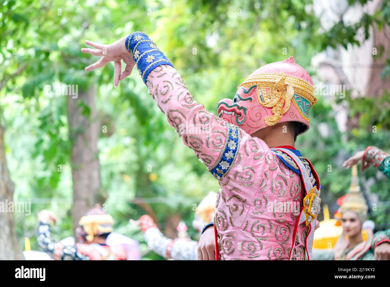 The performance of Thai traditional drama story Khon epic, Ramakien or ...