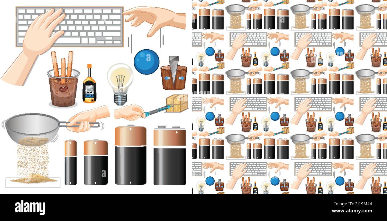 Seamless background with science equipments illustration Stock Vector ...