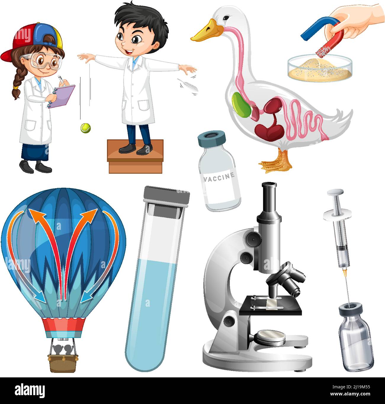 Set of equipment needed for science experiment illustration Stock ...