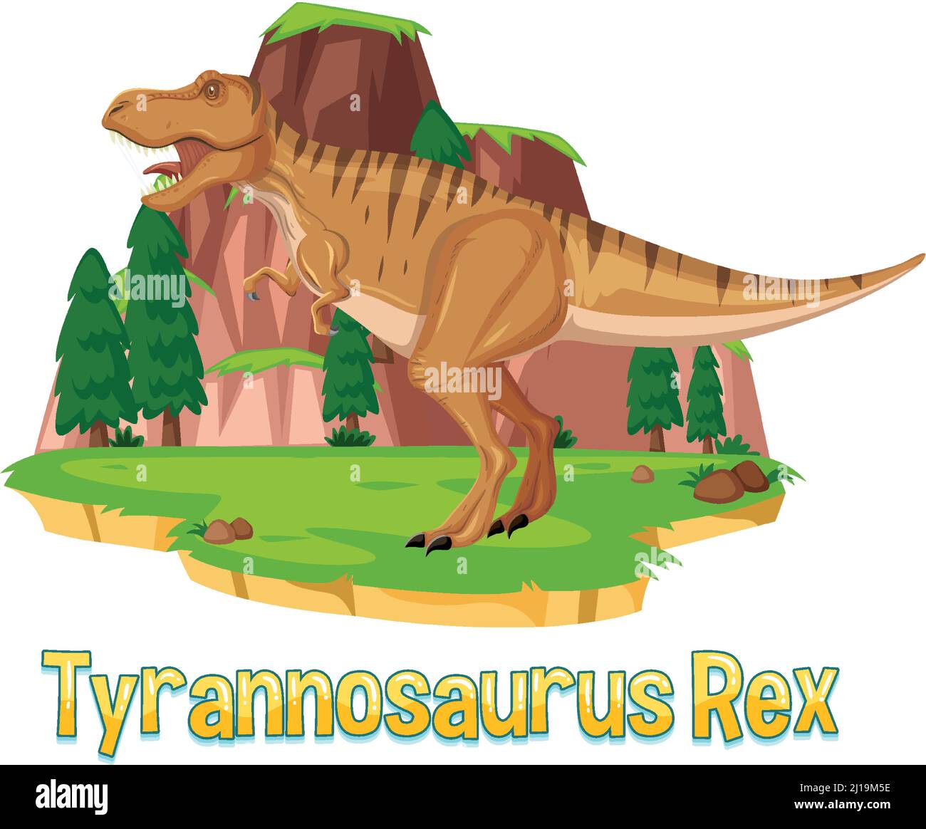 Dinosaur wordcard for tyrannosaurus rex illustration Stock Vector Image ...