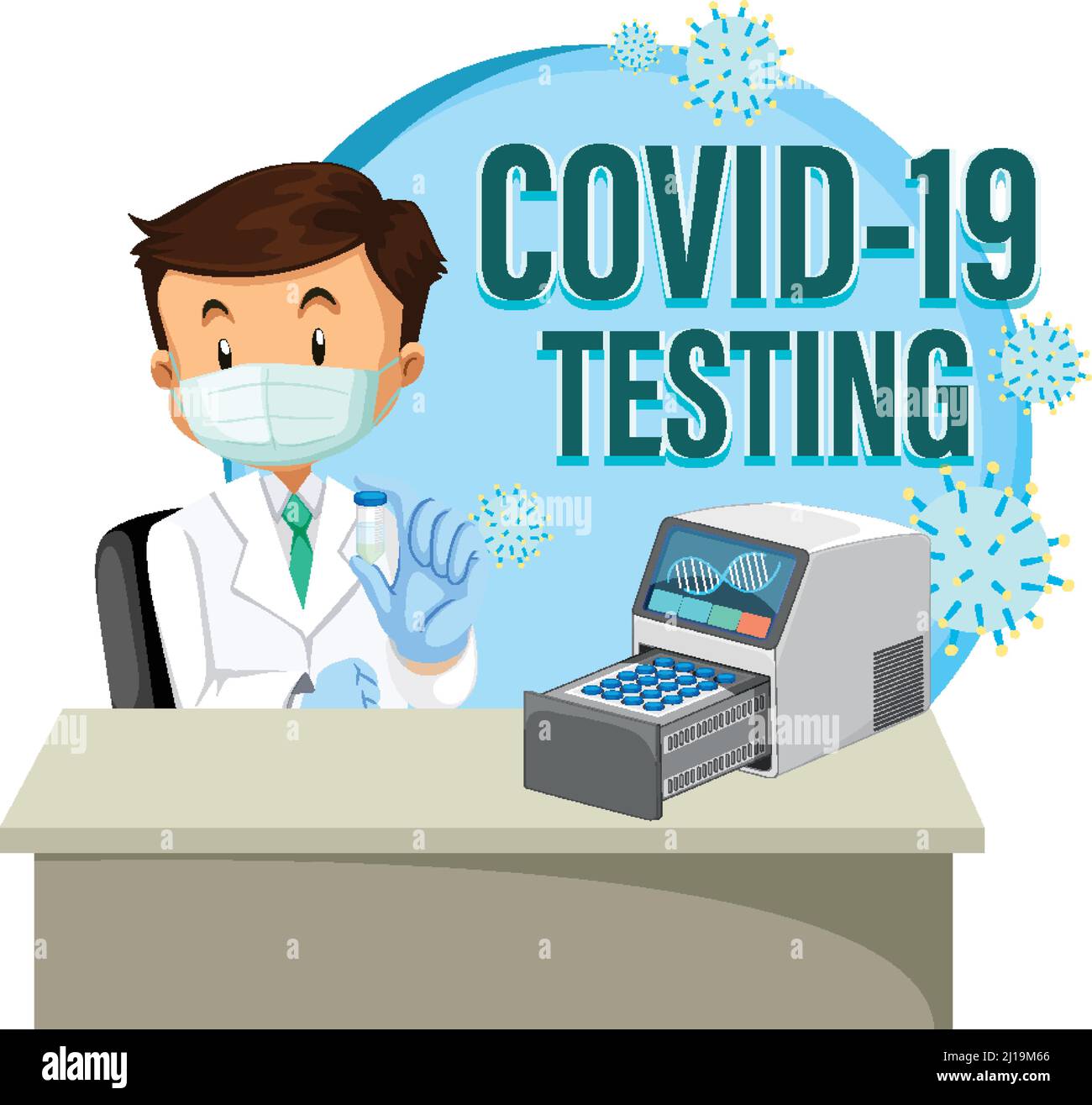 Covid 19 testing with antigen test kit illustration Stock Vector Image ...