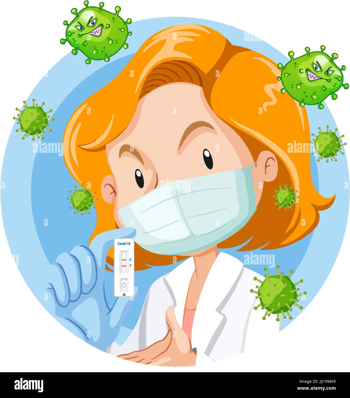 Covid 19 testing with antigen test kit illustration Stock Vector Image ...