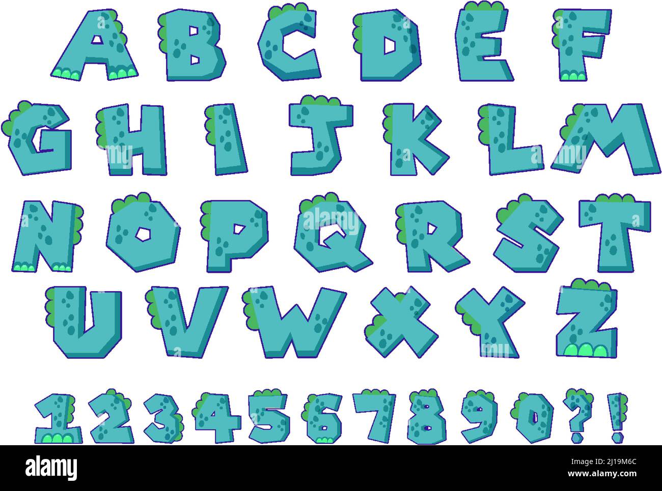 Font design for english alphabets in blue illustration Stock Vector ...