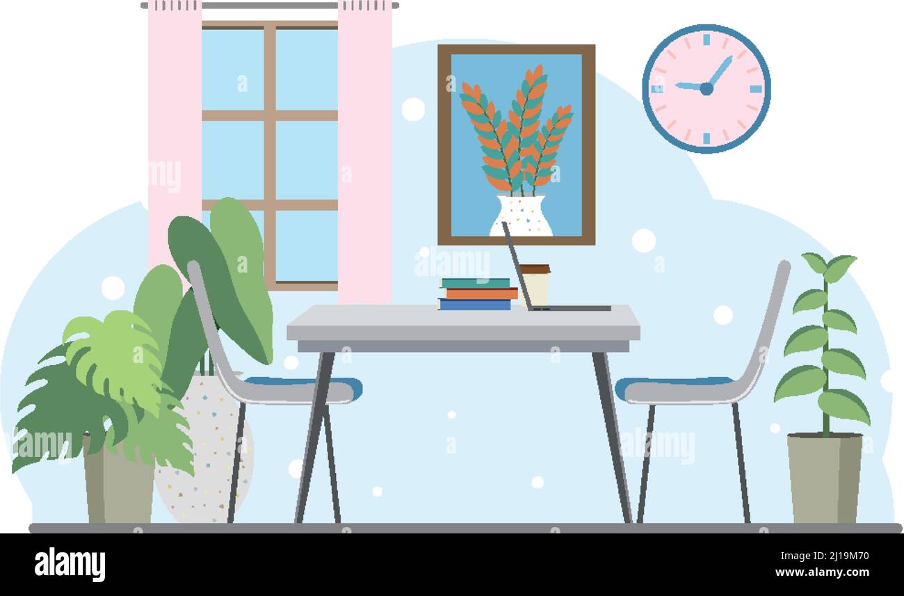 Workroom interior concept in flat design illustration Stock Vector ...