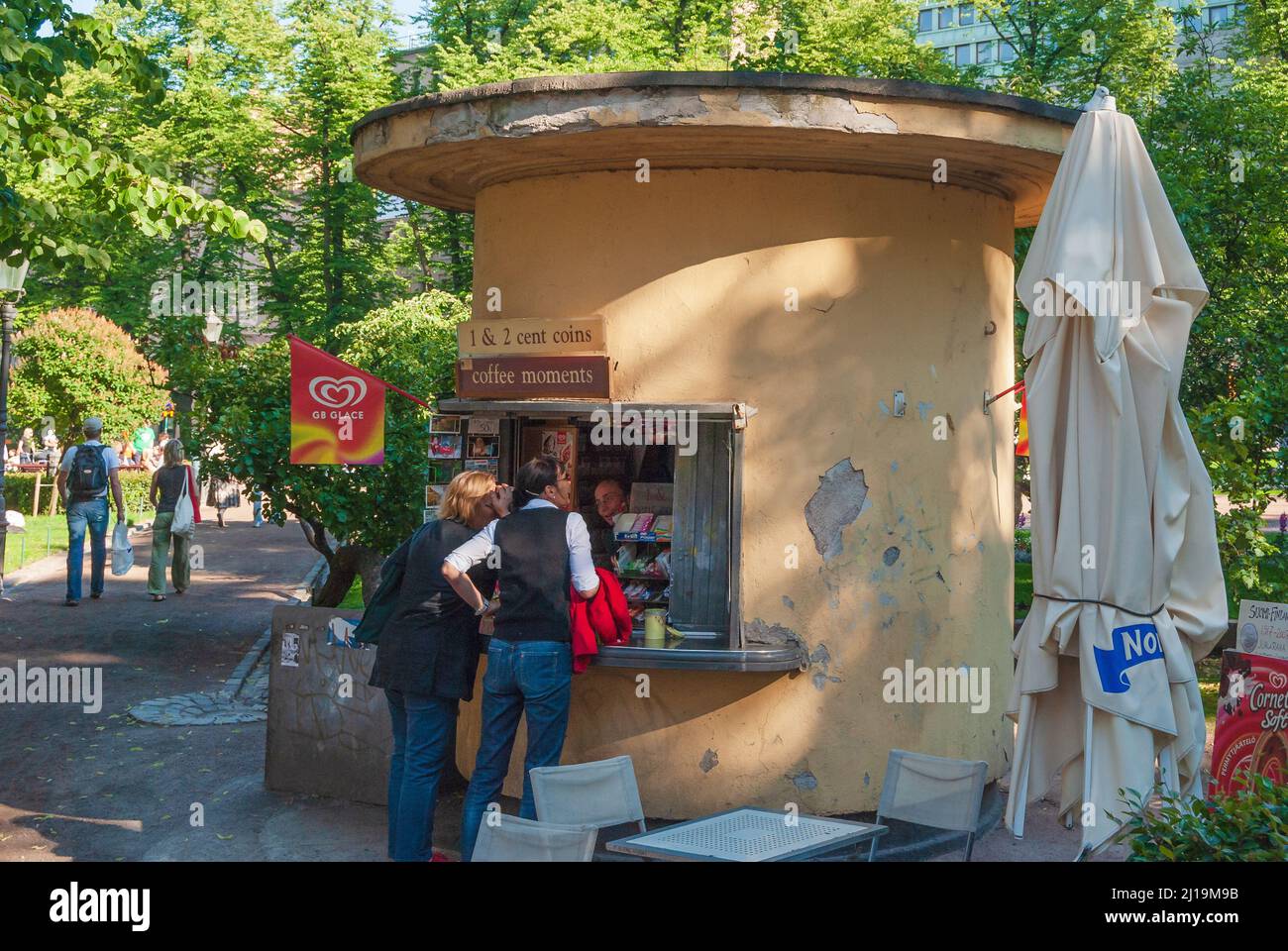 Old round kiosk at Esplande park in Helsinki Finland Stock Photo - Alamy