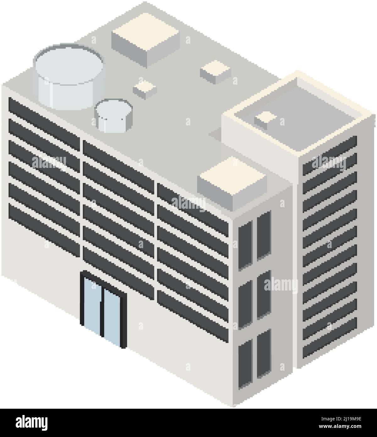 Isometric building on white background illustration Stock Vector Image ...