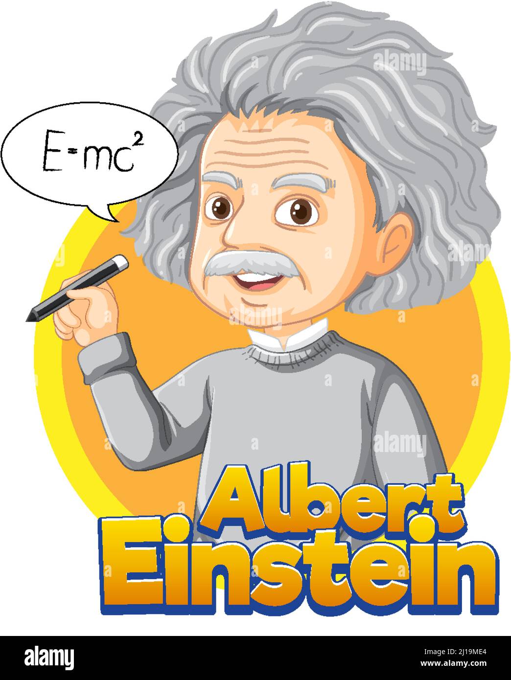 Portrait of Albert Einstein in cartoon style illustration Stock Vector ...