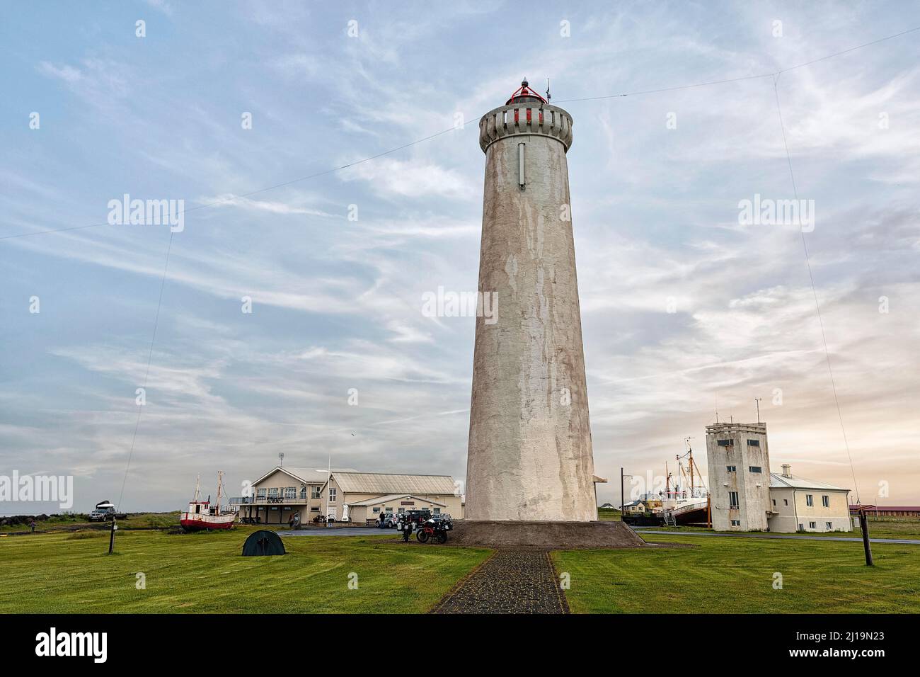 Gardskagi lighthouse, Garoskagaviti with camping site, Gardur, near ...