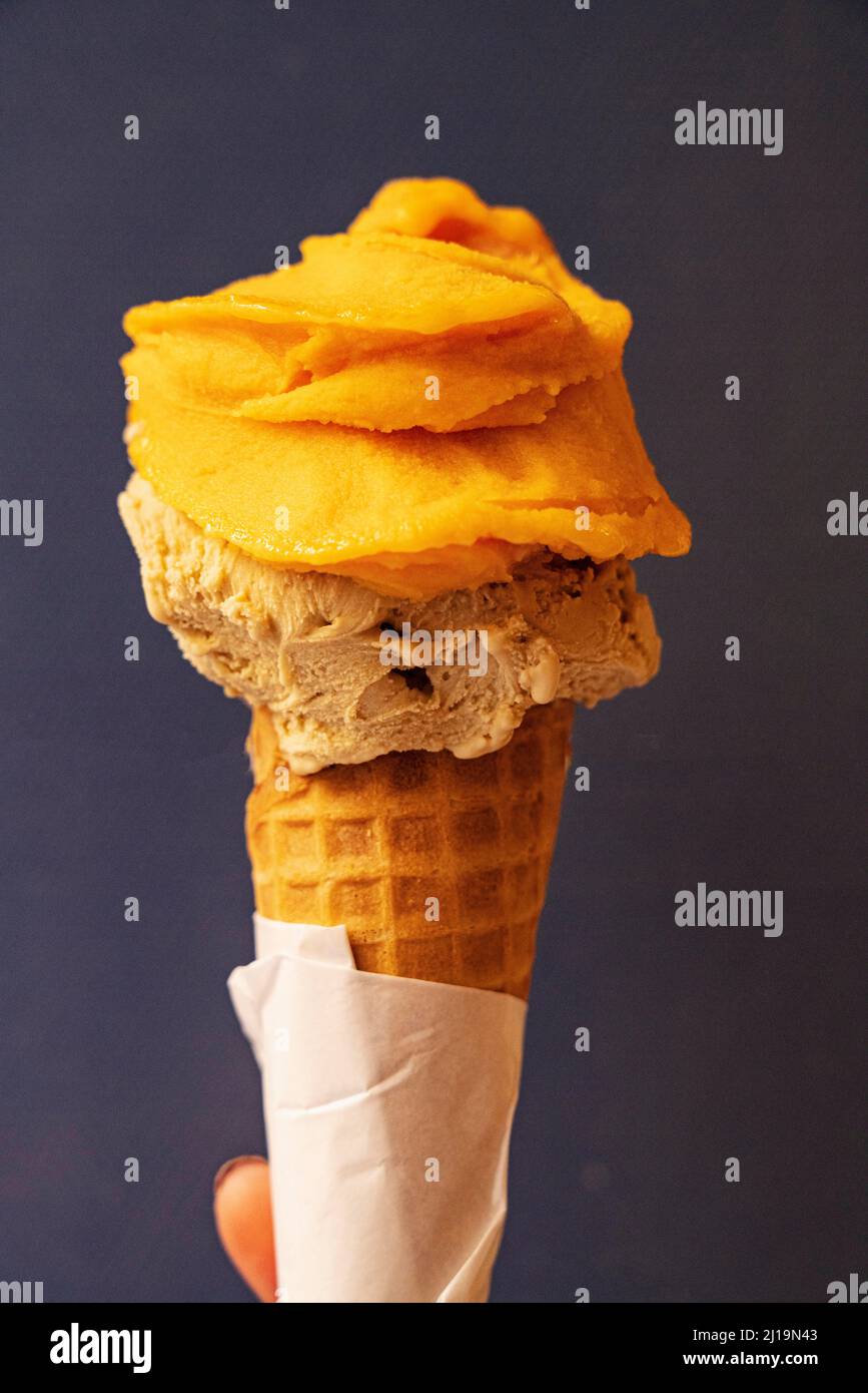 Ice cream, Cappadona ice cream, Cono, Palermo, Sicily, Italy Stock ...