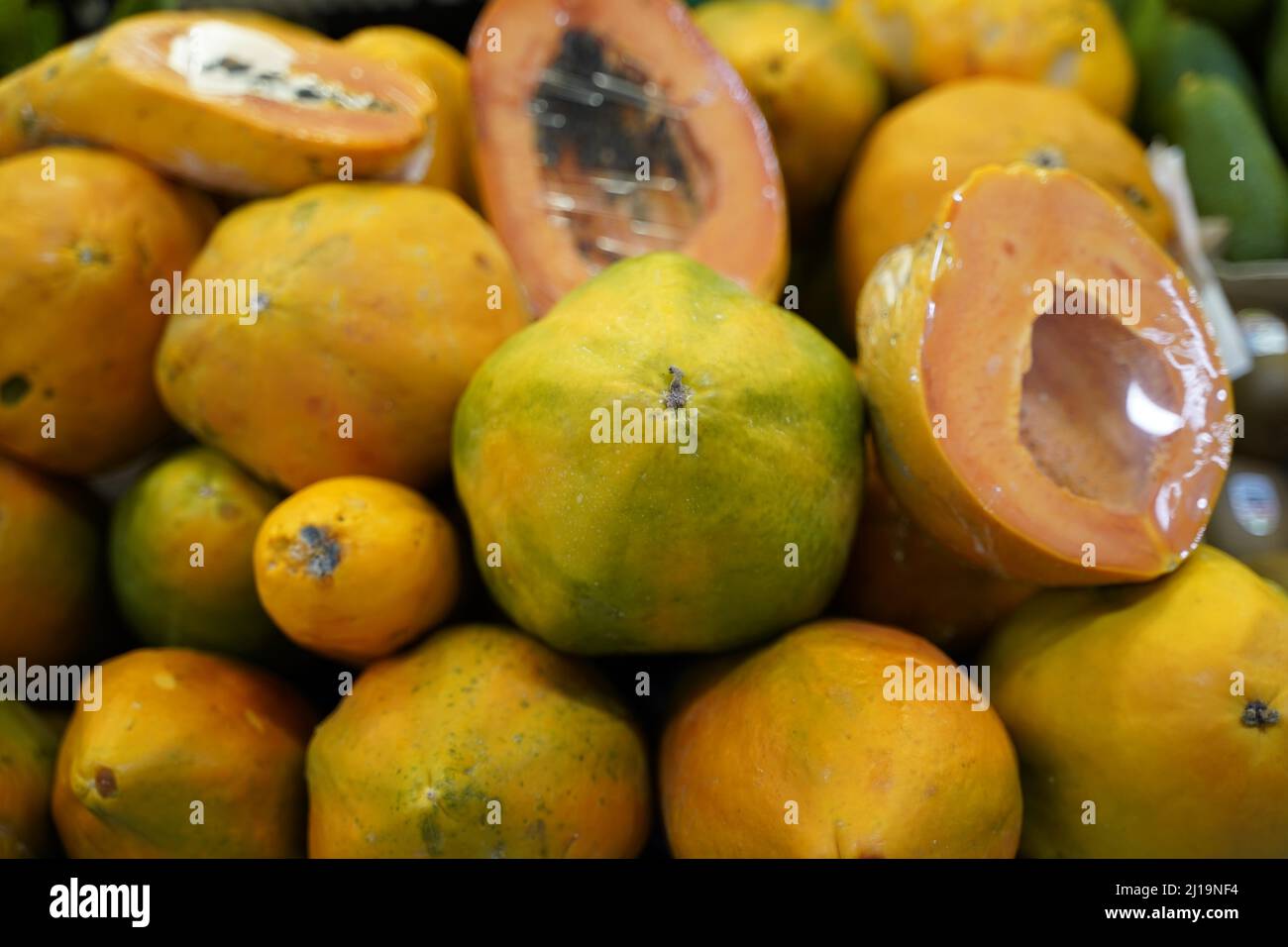 Fruit and vegetable stall, indoor market, Mercado de Nuestra Senora de ...