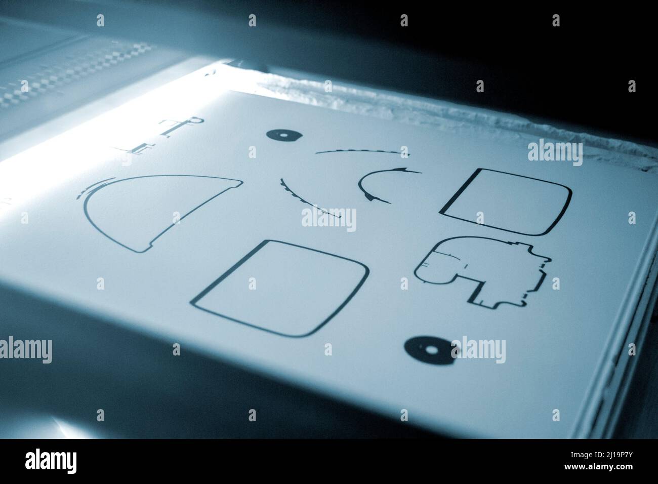 Industrial professional powder 3D printer printing process. Multi Jet ...