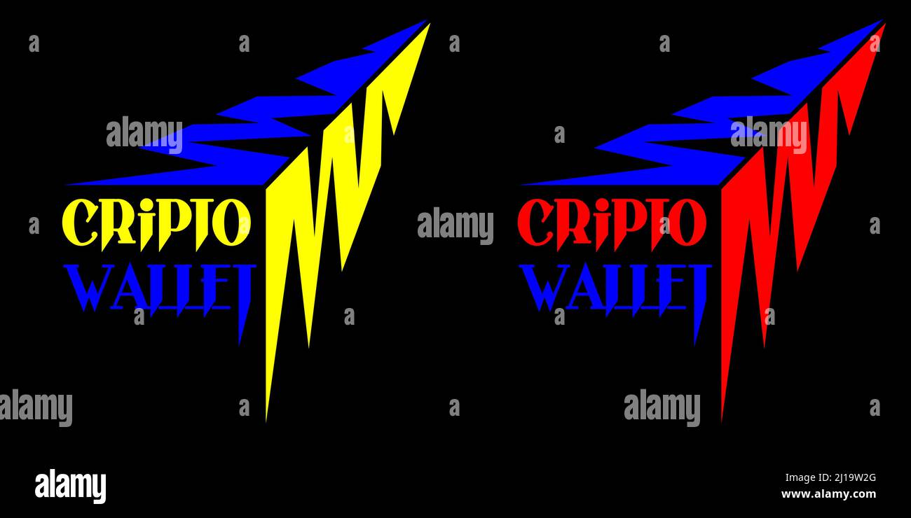 nft abstract logo of a crypto wallet made of lightning and inscriptions ...
