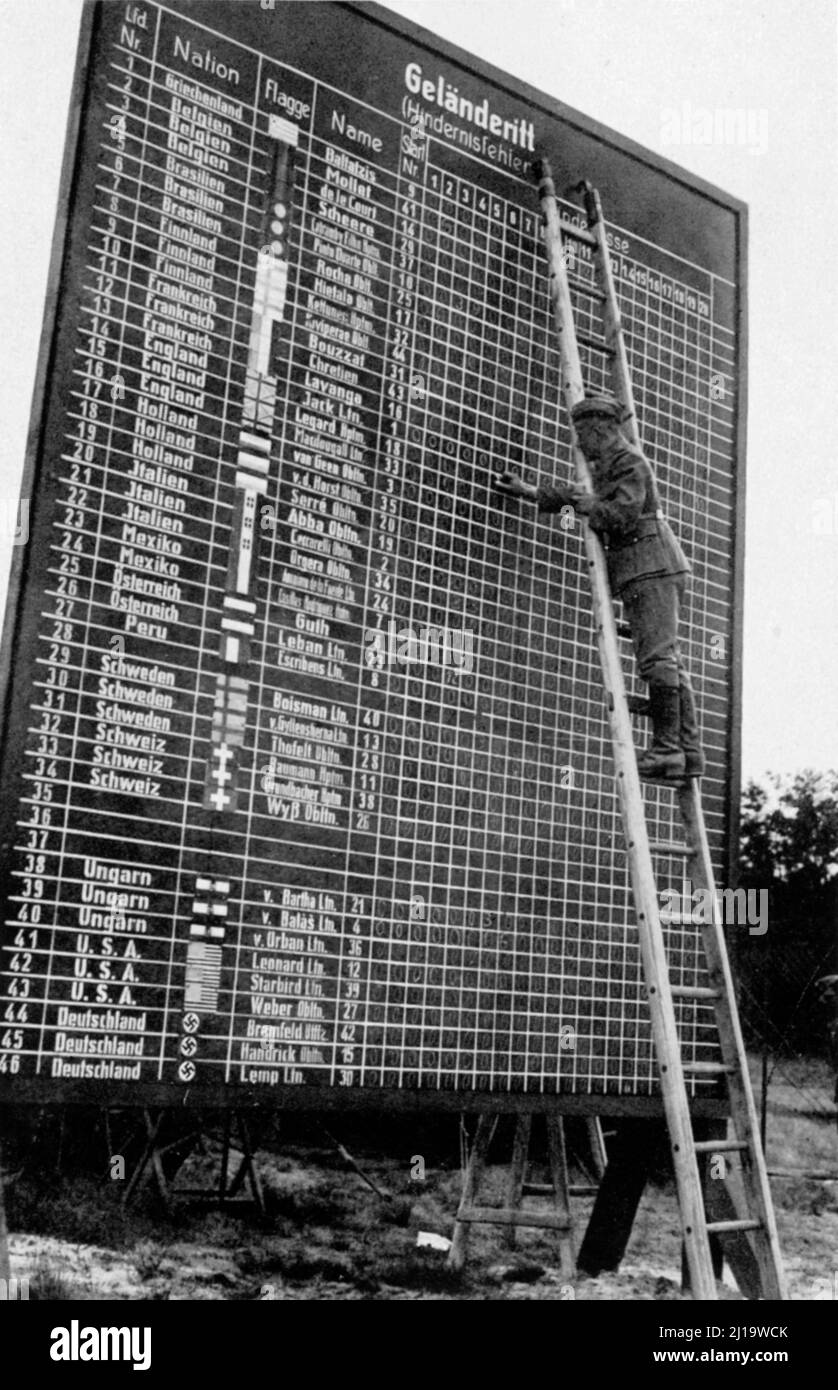 Pentathlon, stand of the cross-country riding competition in Doeberitz ...