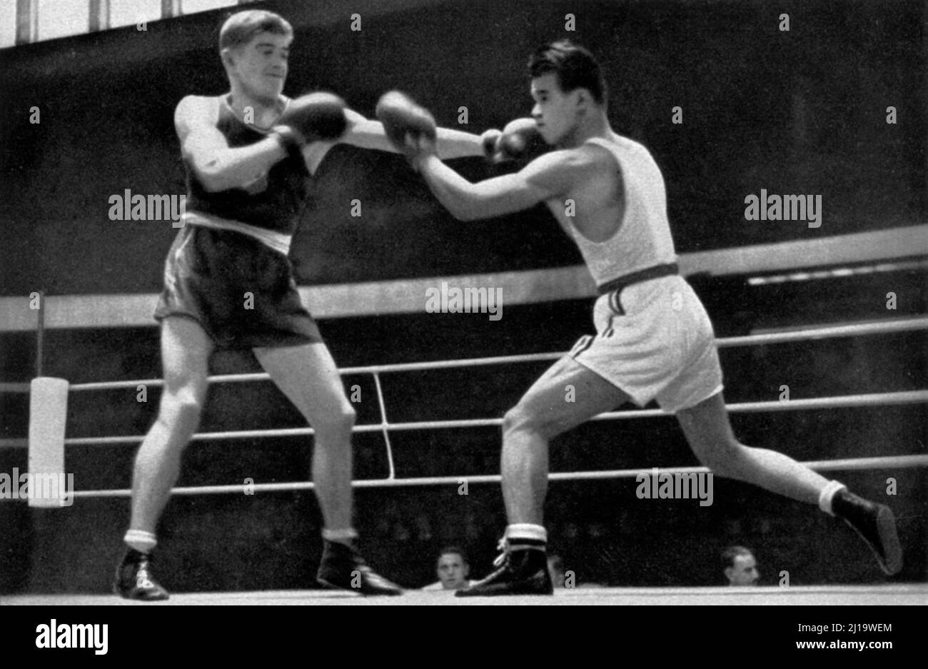 Boxing, welterweight fight between Tritz (France) and Castro ...