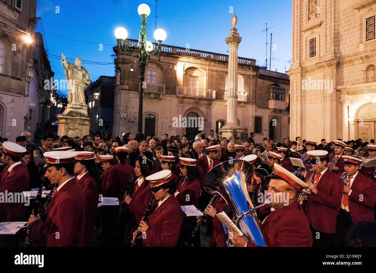 The local band playing marches during the Good Friday procession in ...