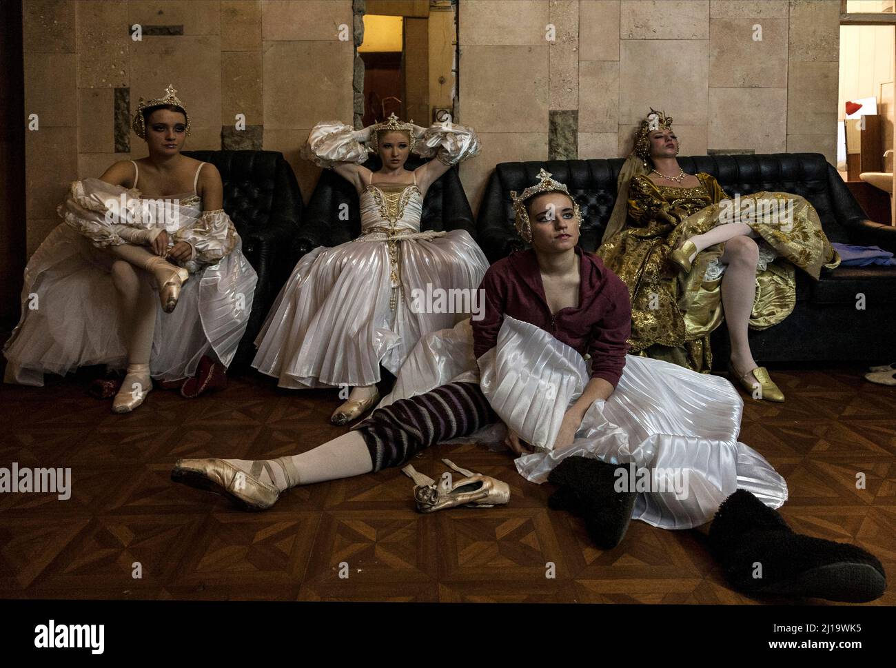 Ballet dancers taking a pause backstage during the performance of ...