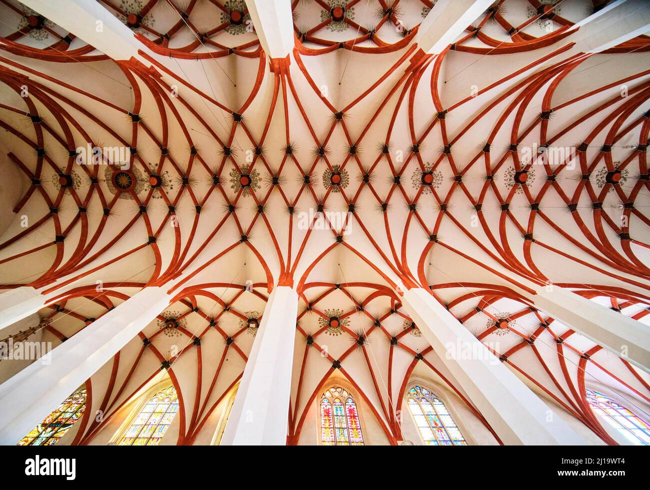 Interior view, ceiling vault, Thomaskirche, Thomaskirchhof, Leipzig ...