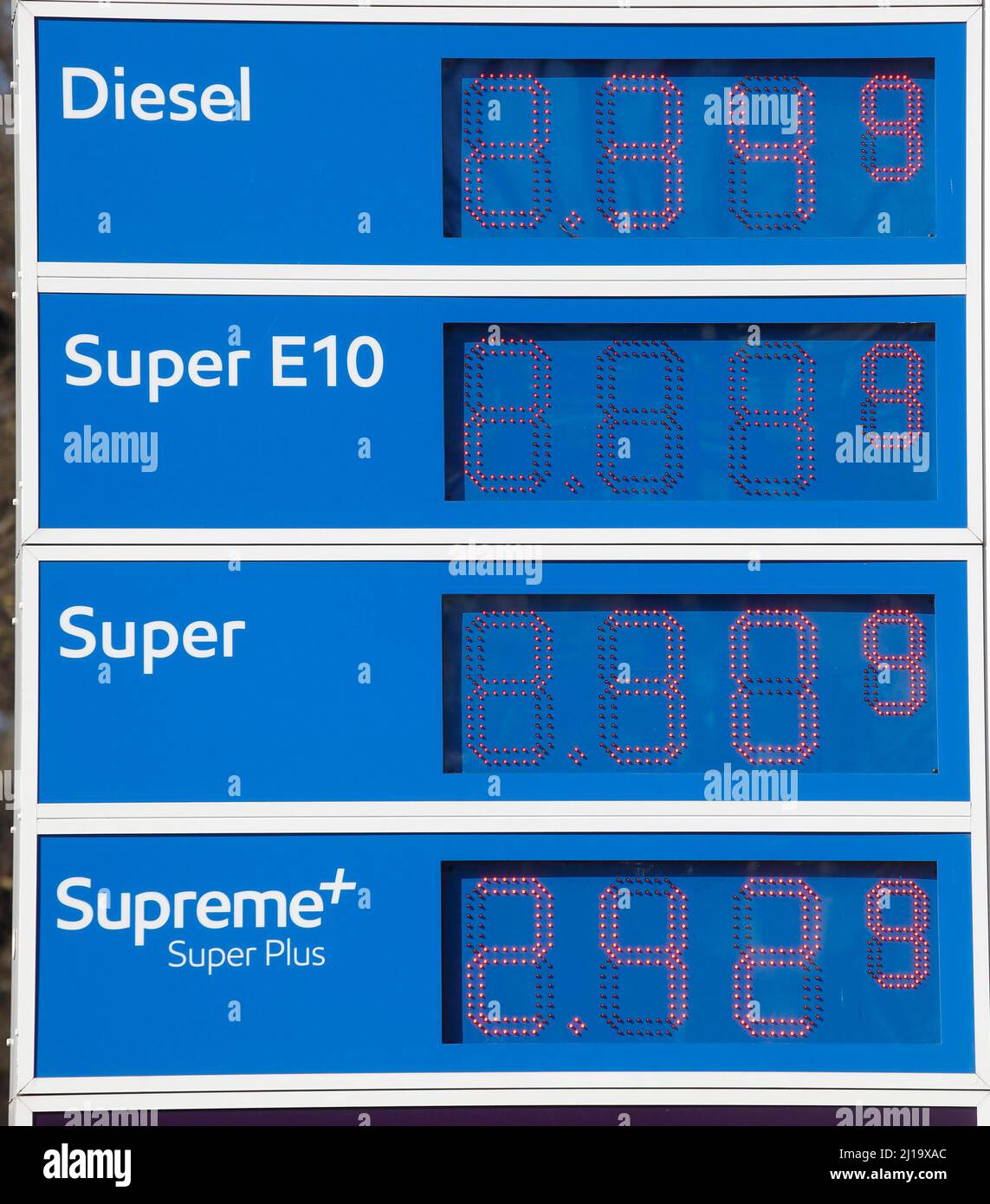 Esso petrol station price board hi-res stock photography and images - Alamy